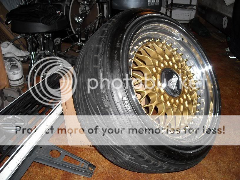 FS: BBS RS 16x8 / 16x9 / Gold Powdercoating / Polished Lips / Flat Caps ...